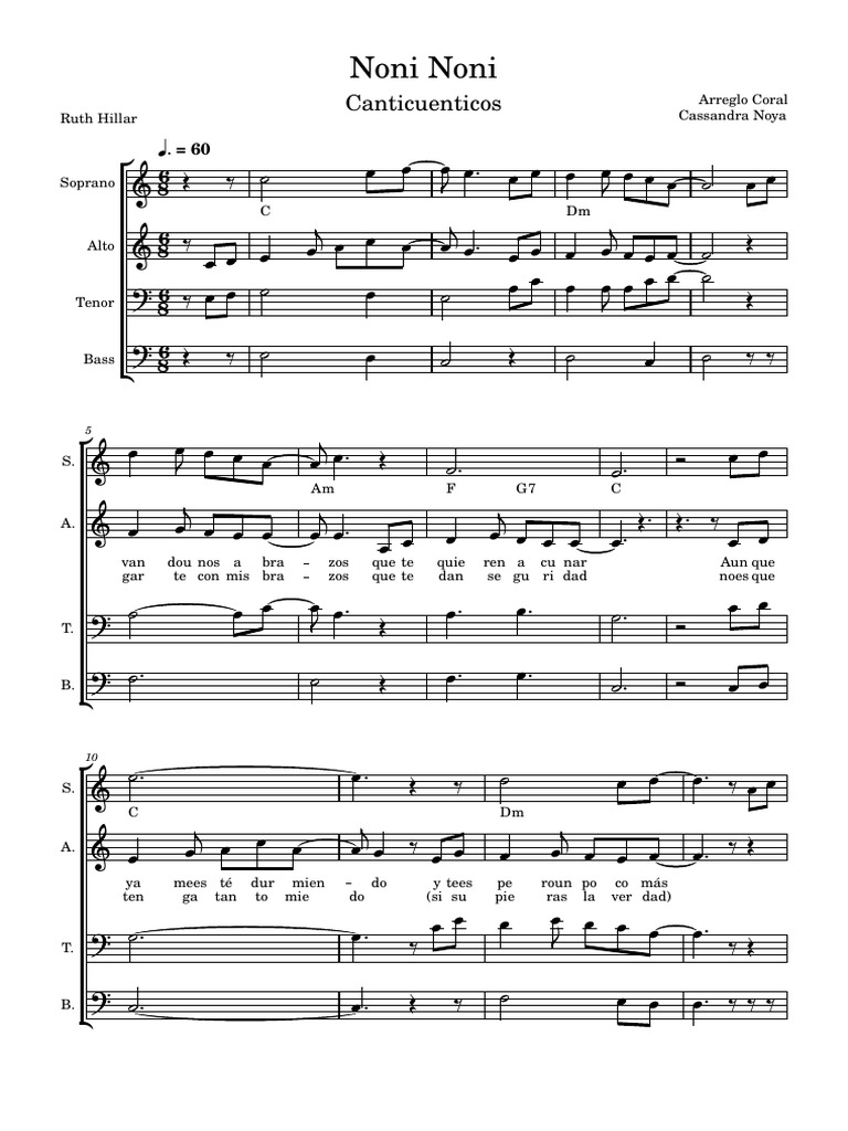 Noni Noni - Canticuenticos Coral | PDF