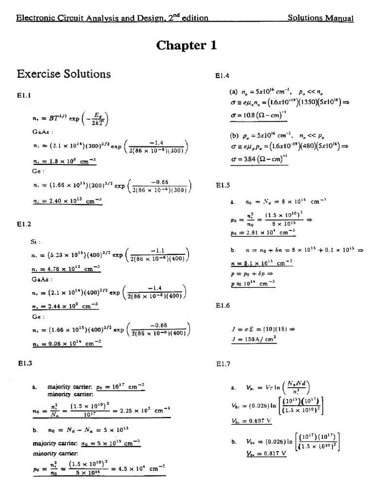 Neamen - Electronic Circuit Analysis and Design - Solution Manual ...