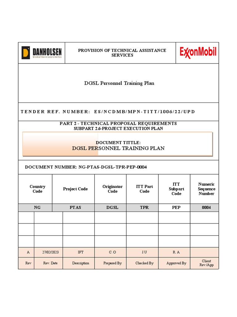 PART 2-2.6.4-DGSL Personnel Training Plan | PDF | Nigeria | Business