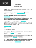 Contemporary World Quiz #1 | PDF | Globalization | Free Trade