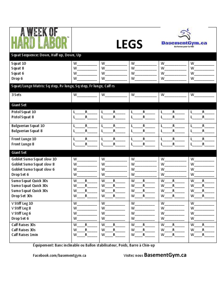 A Week of Hard Labor Day 2 Legs | PDF | Nonverbal Communication | Dance ...