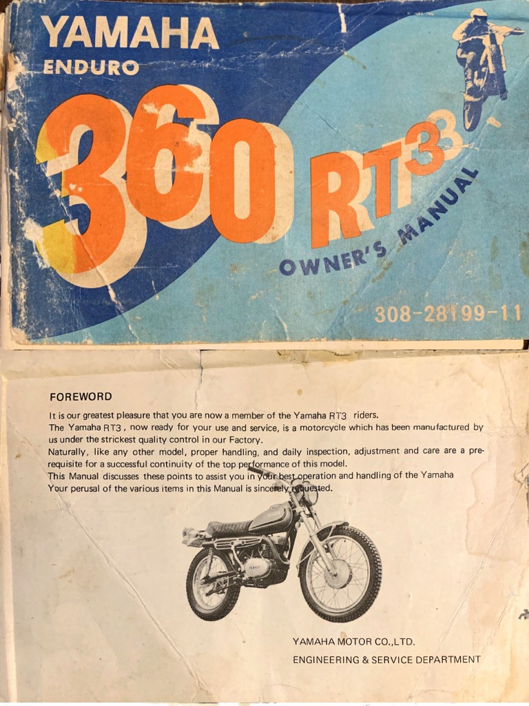 1973 Yamaha RT3 Manual 1 | PDF