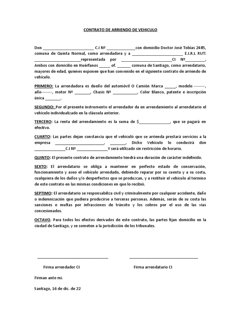 Contrato Tipo Arriendo Entre Dueno y Representante Legal Pyme | PDF