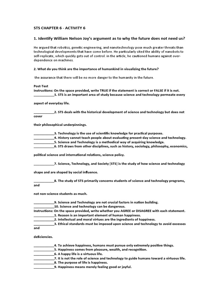 STS Chapter 6 | PDF | Science | Happiness
