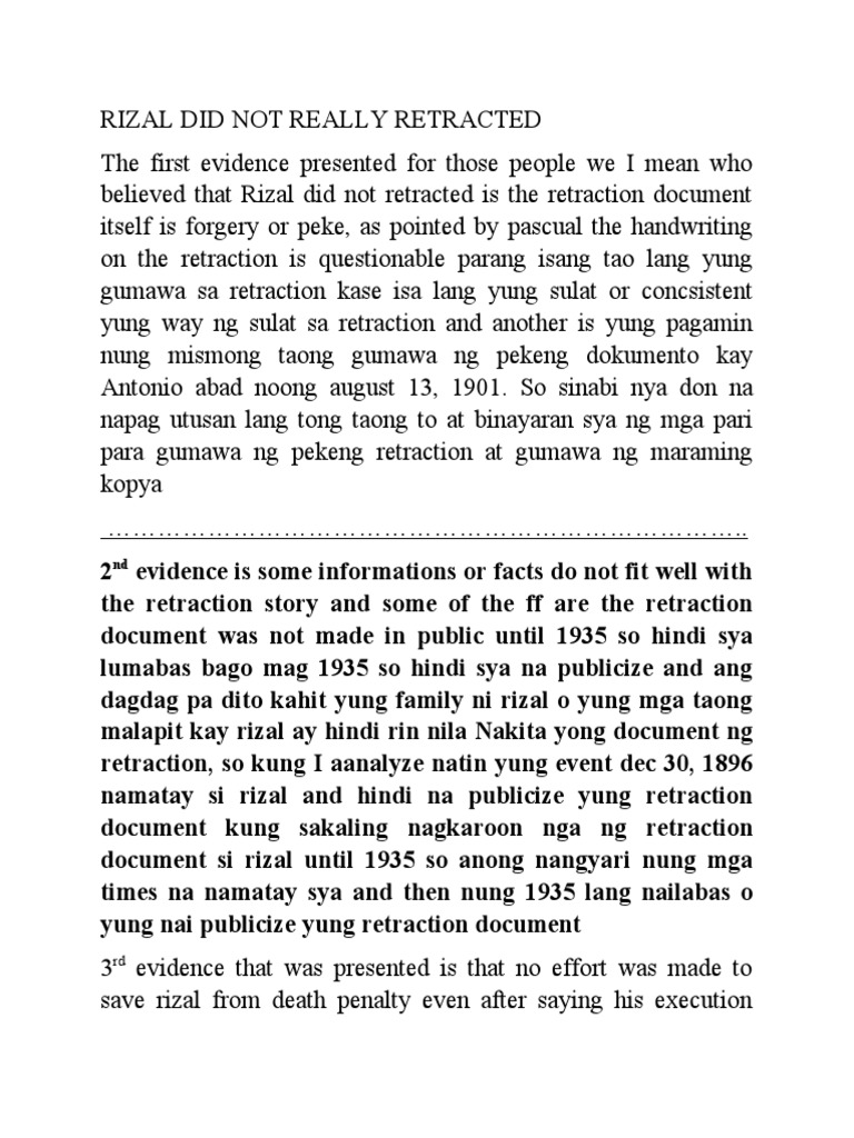 Evidence Against Rizal's Retraction | PDF | Philippines