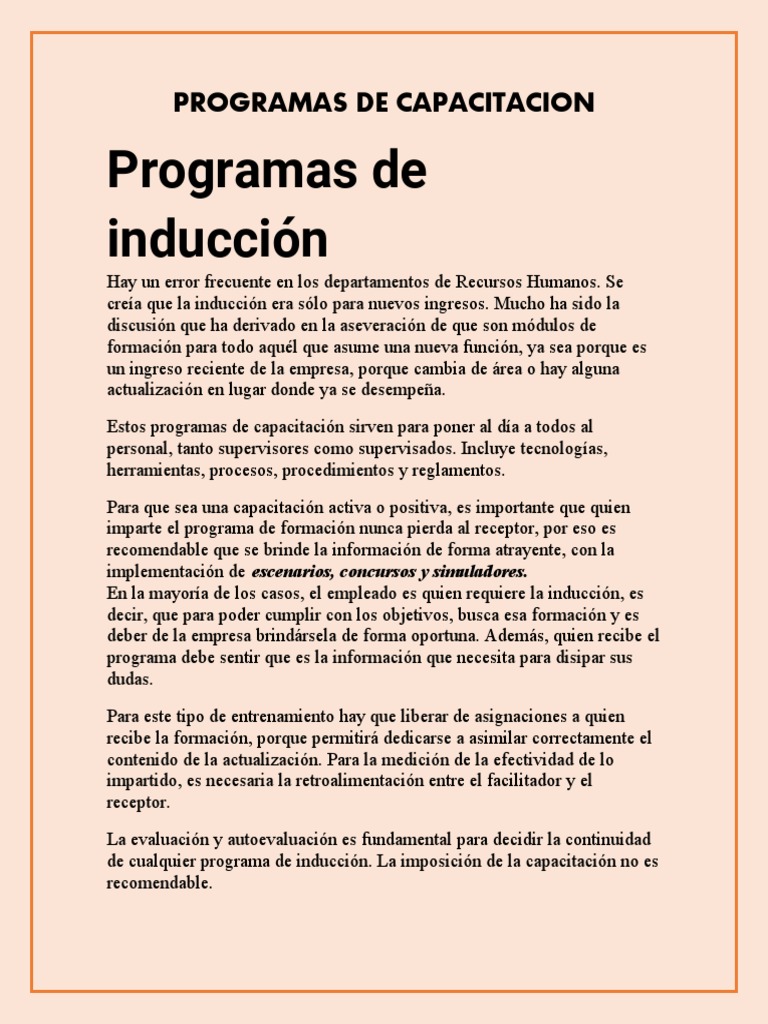 Programas de Capacitacion | PDF | Gestión de recursos humanos | Evaluación