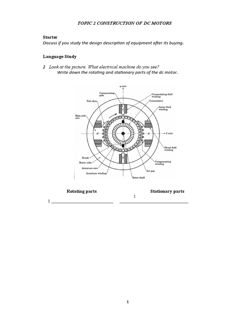 Topic 2 Construction of DC Motors | PDF | Electric Motor | Electric ...