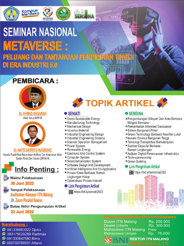 Flyer Seminar Nasional ITN Malang | PDF