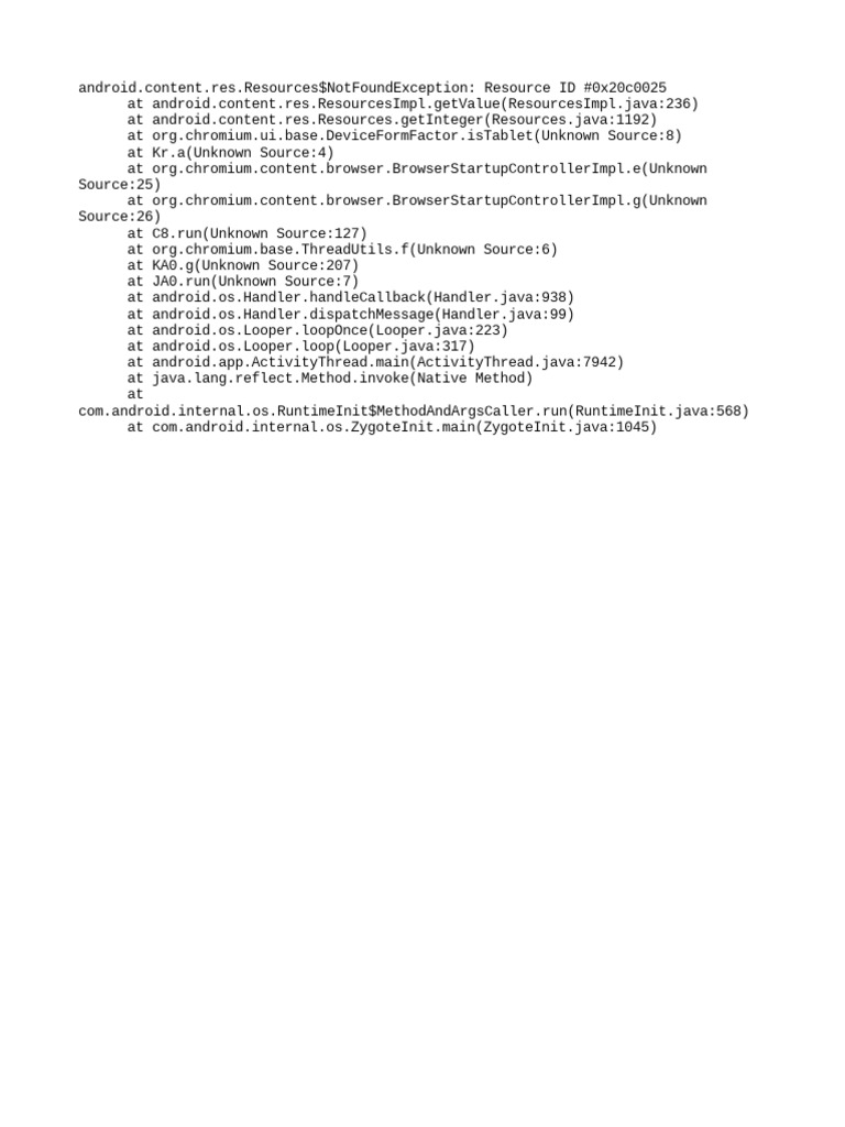 Android Resource Not Found Exception | PDF