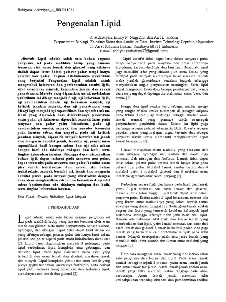 Pengenalan Lipid | PDF | Memasak, Makanan, & Anggur | Teknologi & Rekayasa