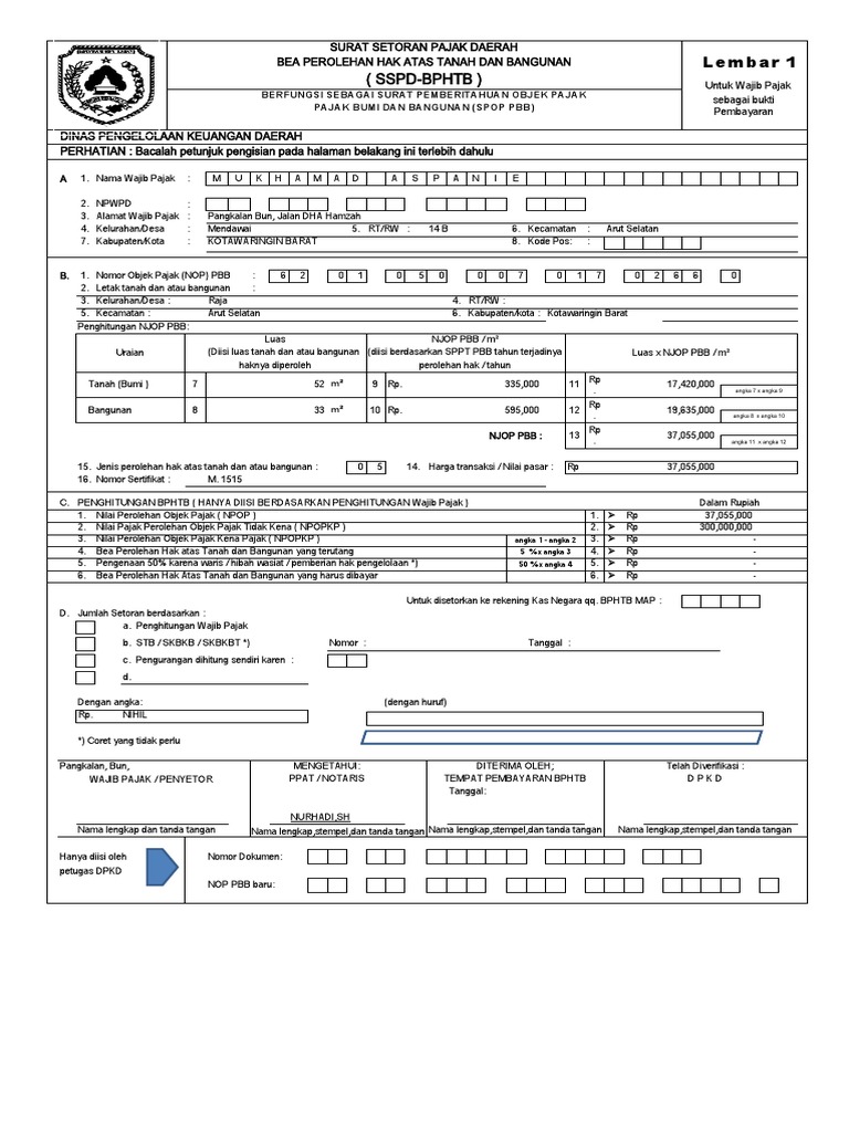 BLANKO BPHTB ORI | PDF