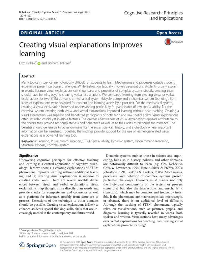 Creatiing Visual Explanations Improves Learning | PDF | Learning ...