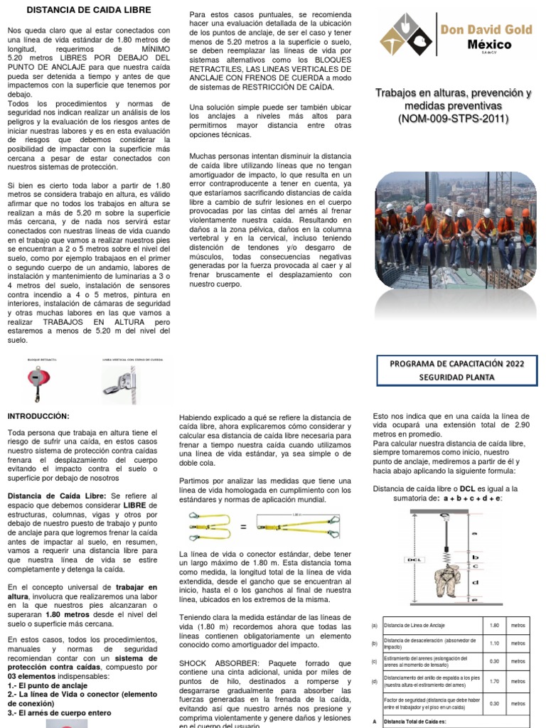 Nom-009-Stps-2011 Trabajos en Alturas-Distancia de Caida Libre | PDF | Metro
