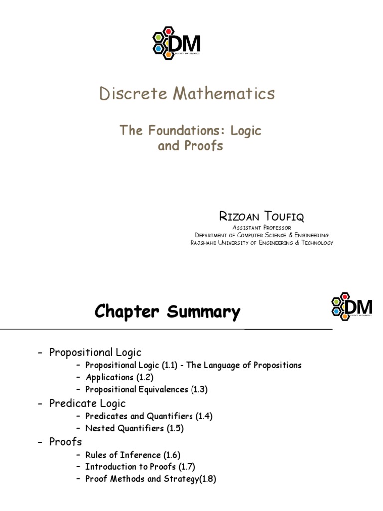 CSE Discrete Math Slide Lecture 01 | Download Free PDF | If And Only If ...