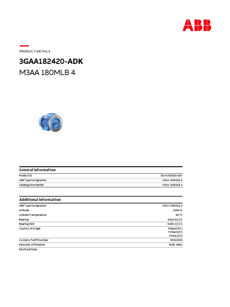 3GAA182420 ADK 3gaa182420 Adk | PDF | Electric Motor | Metrology