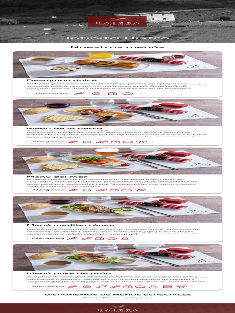 Menu Infinita Bistro | PDF
