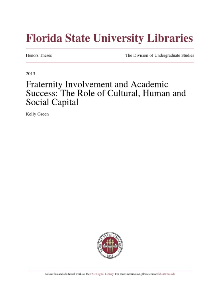 Fraternity Involvement and Academic Success: The Role of Cultural ...