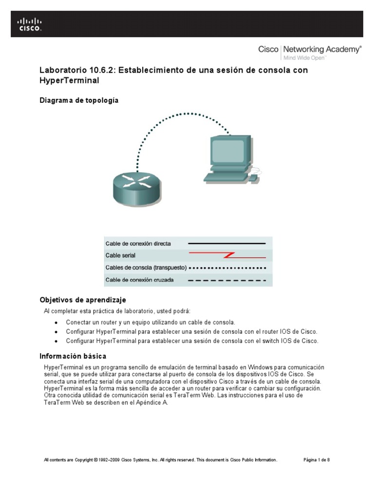 4 Establecimiento de Una Sesion de Consola Con Hyper Terminal | PDF | Enrutador (Computación ...