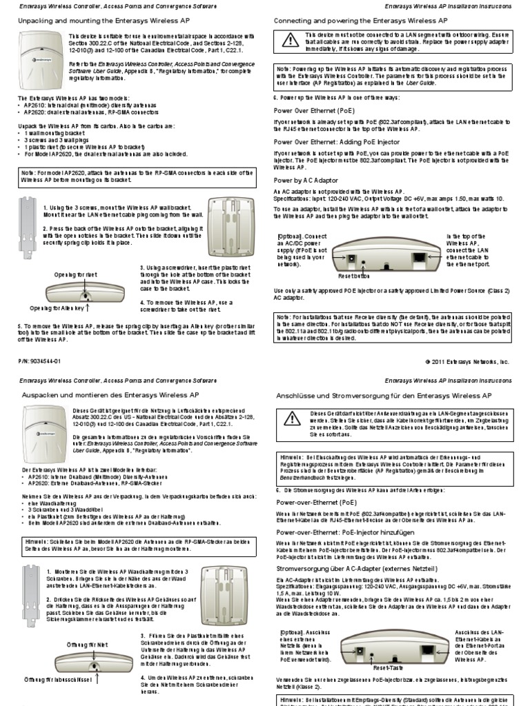 AP2610-20 - Install 9034544-01 | PDF | Institute Of Electrical And ...