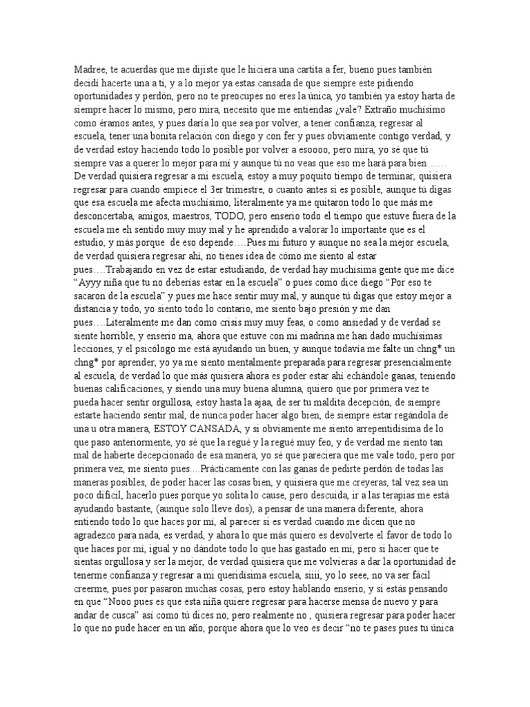 Carta Para Mama Pdf Verdad