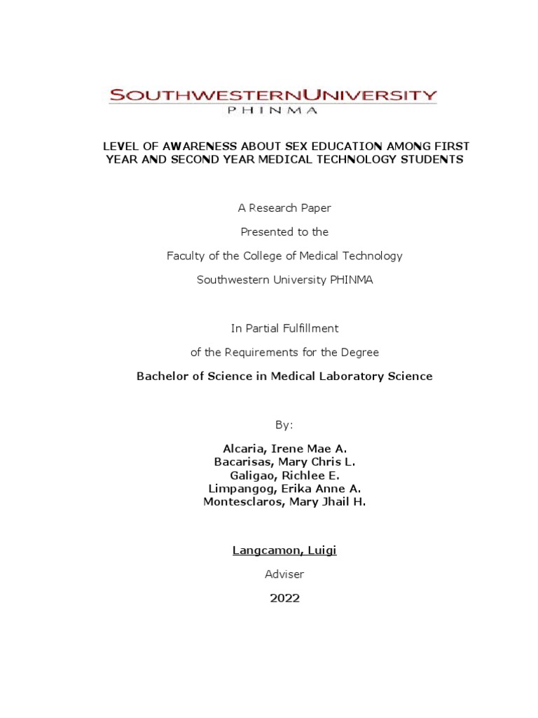 Awareness of Sex Education in Students | PDF | Sex Education | Adolescence