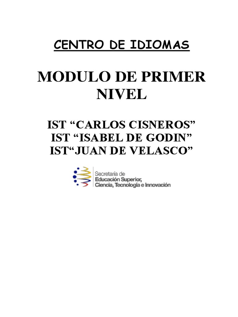 Modulo Primer Nivel | PDF | Adjective | Plural