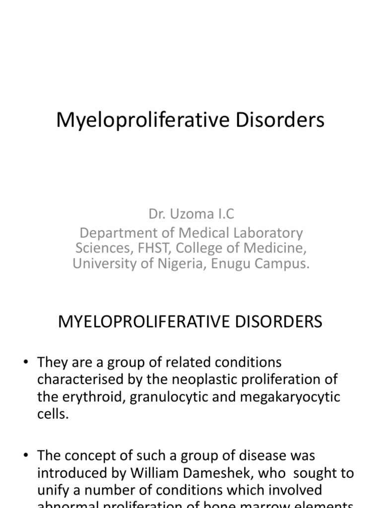 Myeloproliferative Disorders Pdf Hematology Anatomy