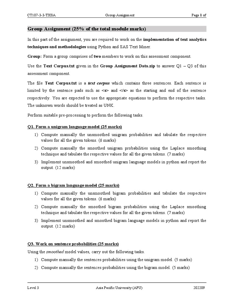CT107-3-3-TXSA - Group Assignment | PDF | Applied Mathematics ...