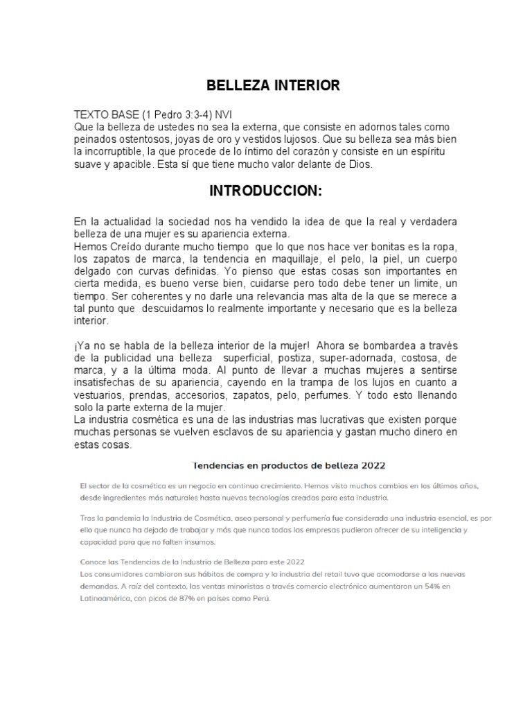 La Verdadera Belleza Interior Femenina | PDF | Esther | Belleza