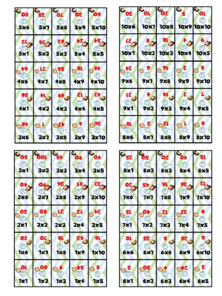 Bingo de Multiplicaciones | PDF