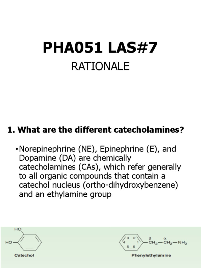 Pha051 Las#7 Rationale | PDF | Amine | Norepinephrine