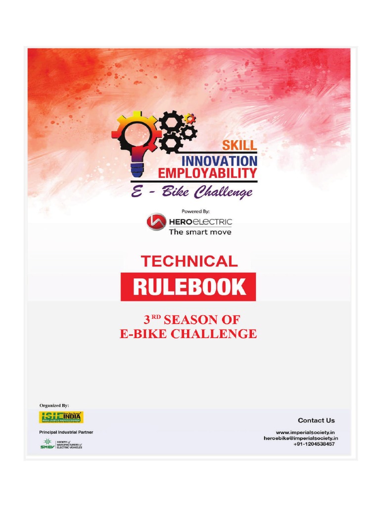 Technical Rulebook - SIEP 2022 | PDF | Electric Motor | Motorcycle