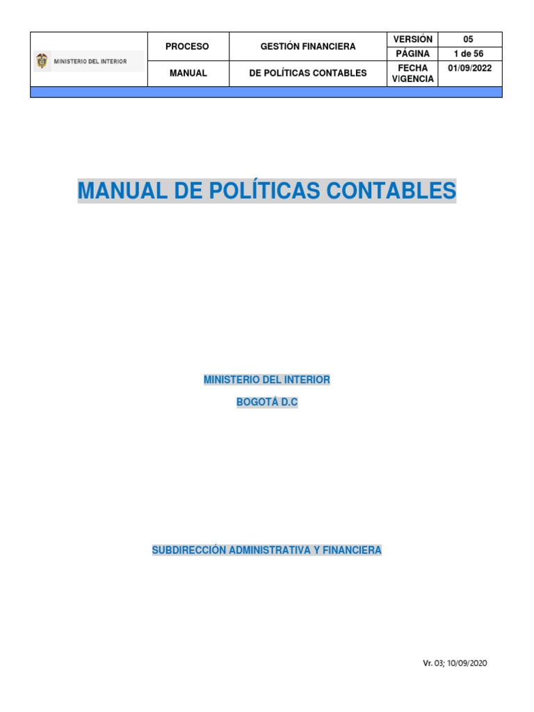 1.-Manual de Politicas Contables VF | PDF | Contabilidad | Estado ...