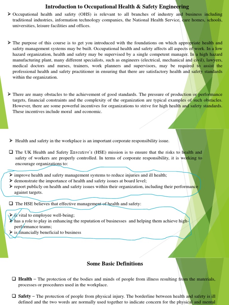 Introduction to OHS Engineering Principles | PDF | Self-Improvement | Wellness