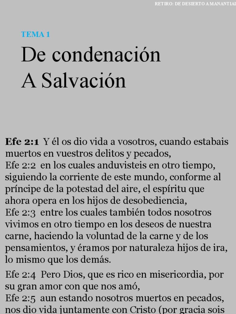 1 de Condenación A Salvación | PDF | Pecado | Gracia divina
