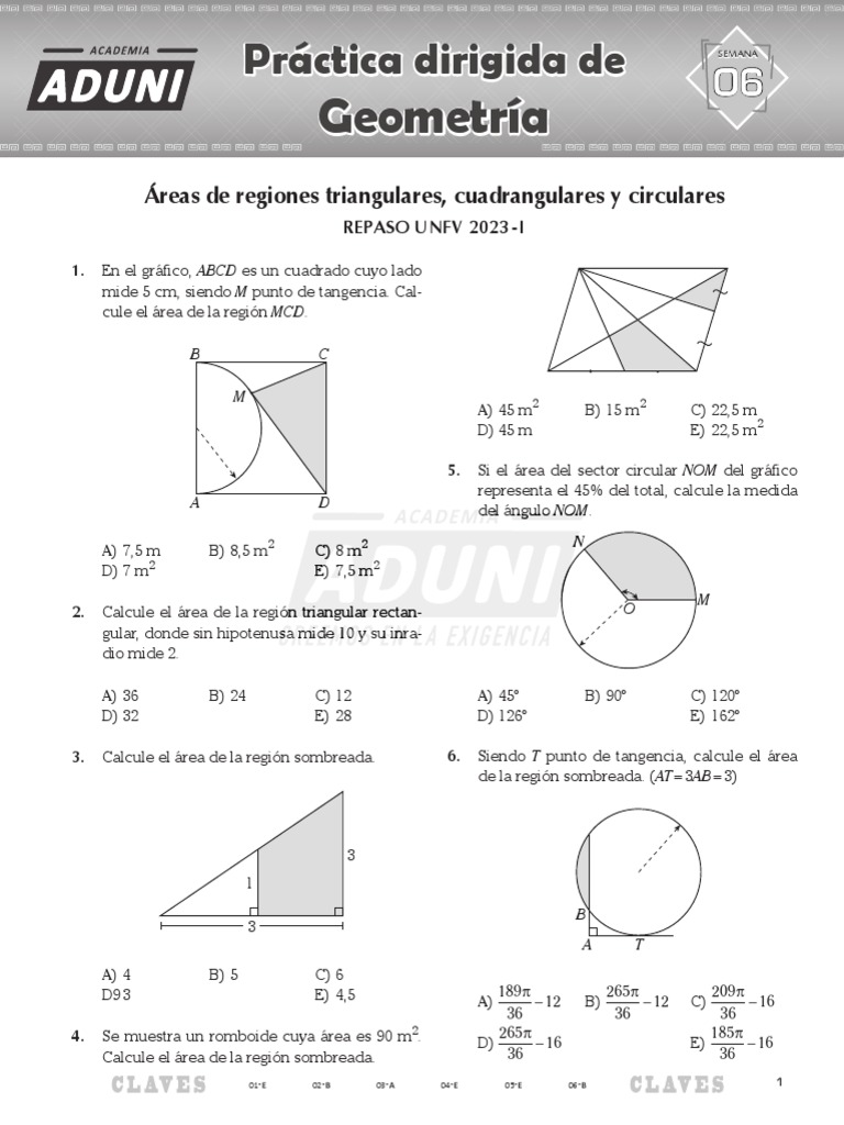 G RUNFV Dir Sem06 | PDF | Geometría Elemental | Geometría del plano euclidiano