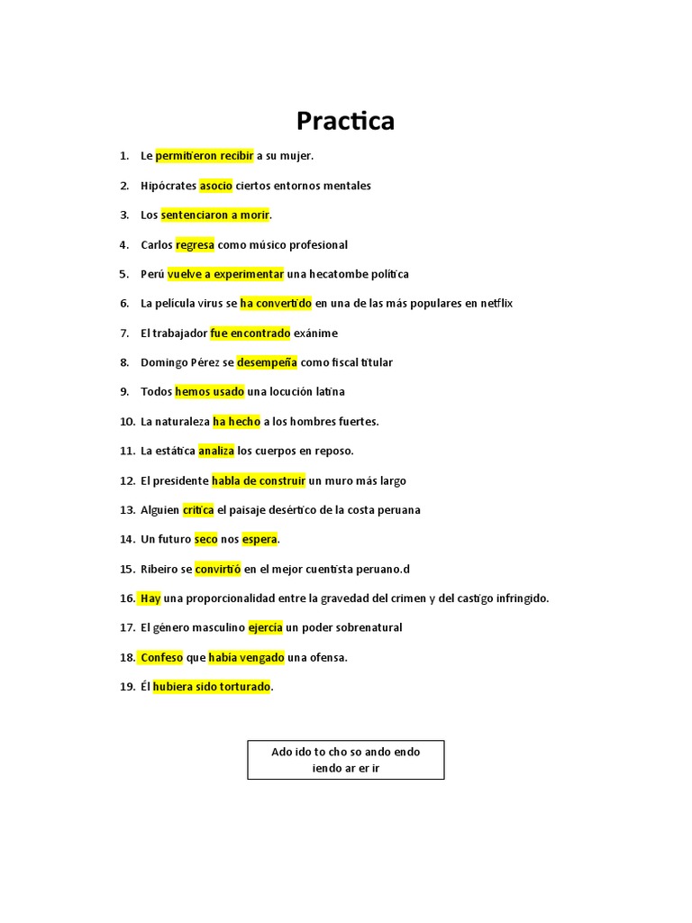 Practica Oraciones | PDF