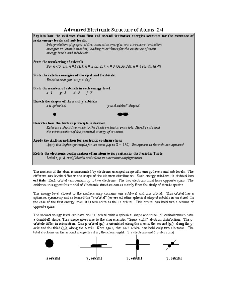 Advanced Atomic Structure | PDF | Electron Configuration | Atomic Orbital