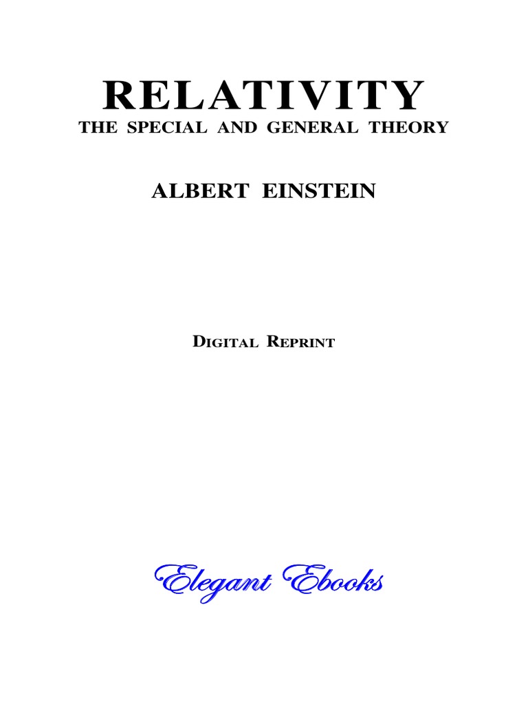 Einstein Relativity | PDF | Special Relativity | Theory Of Relativity