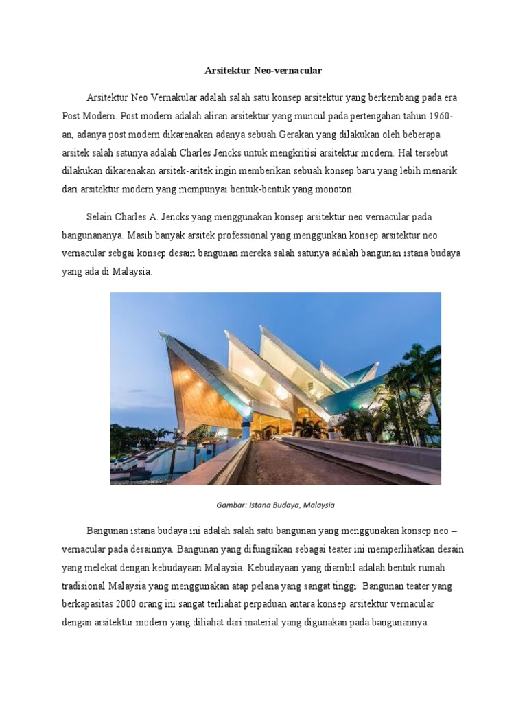 Arsitektur Neo-Vernakular dan Contohnya | PDF | Seni