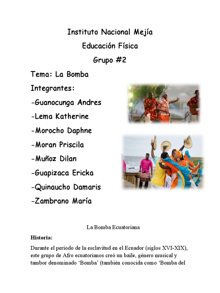Pasos y Origen de la Bomba Ecuatoriana | PDF
