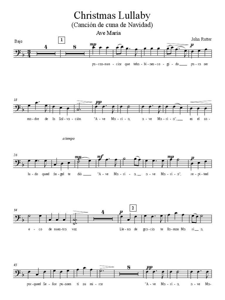 04) Rutter - Christmas Lullaby - Bajo | PDF