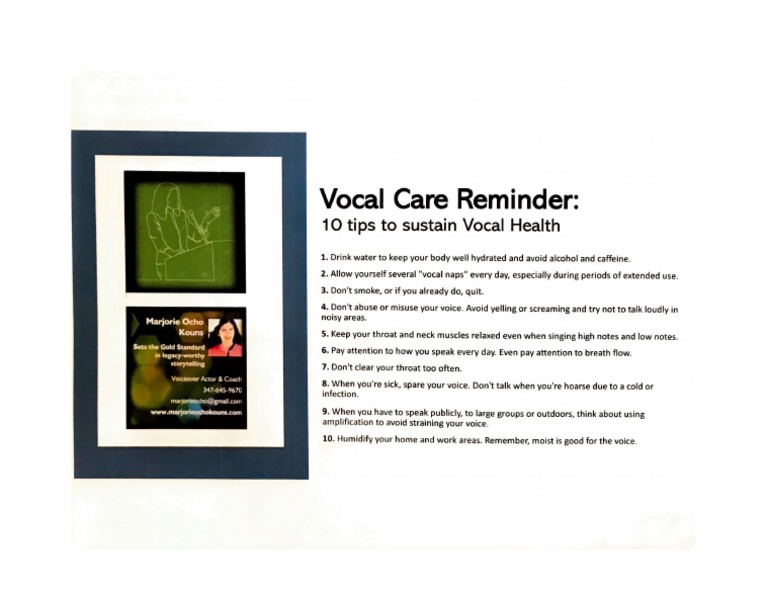 VO - Vocal Hygiene TIPS - MOK - 2023 | PDF