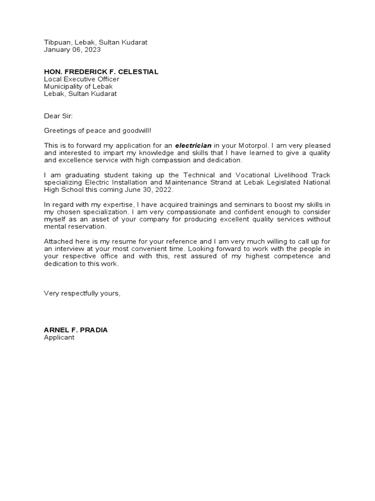 Application Letter | PDF