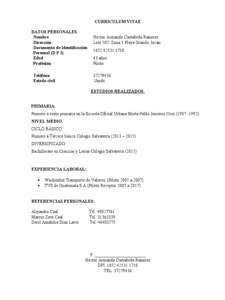 CURRICULUM VITAE Hector Armando | PDF