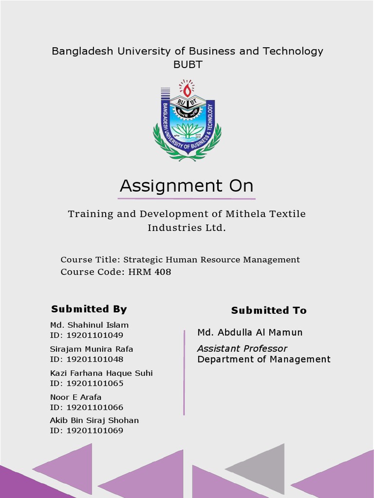 Training and Development of Mithela Textile Bangladesh | PDF | Textiles | Employment