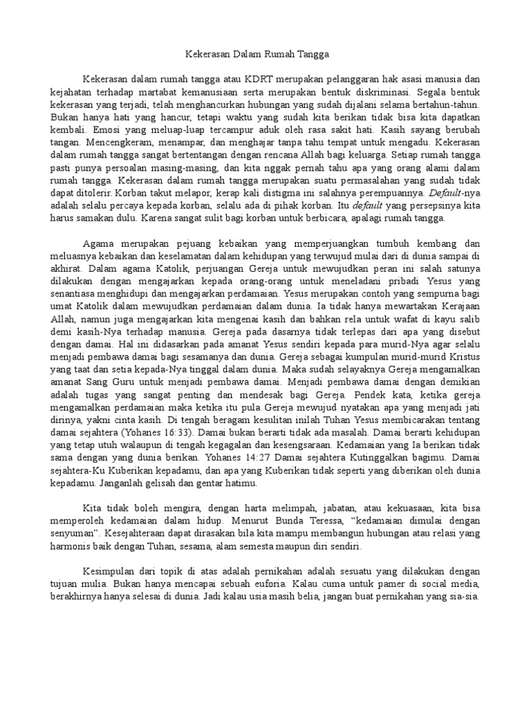 Memahami KDRT dan Kedamaian Katolik | PDF | Agama & Spiritualitas