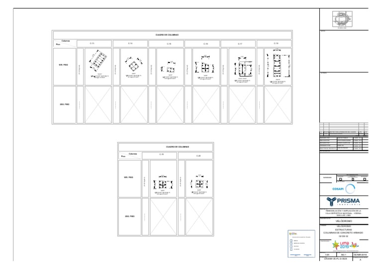 Cuadro de Columnas: C-13 C-14 C-15 C-16 C-17 C-18 | PDF