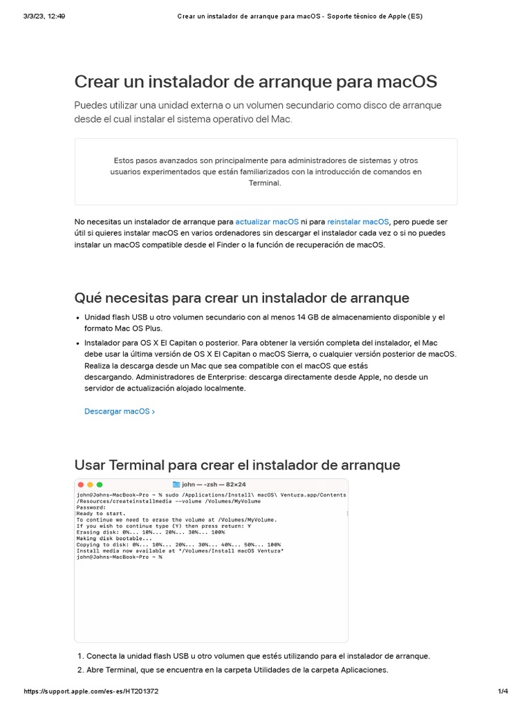 Crear Un Instalador de Arranque para macOS | PDF | Mac OS | Familias de sistemas operativos