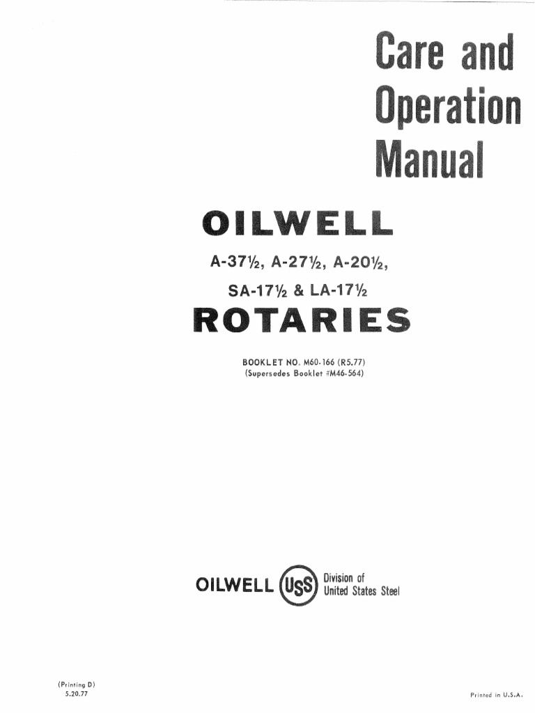 Oilwell A, Sa, La Rotary Tables C&o | PDF